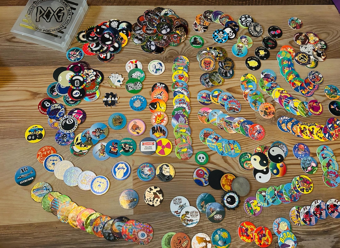 90s POGS Lot of 50 With Metal Slammer - Etsy UK