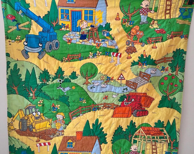 Vintage Bob the Builder Quilted Blanket 42” - Etsy