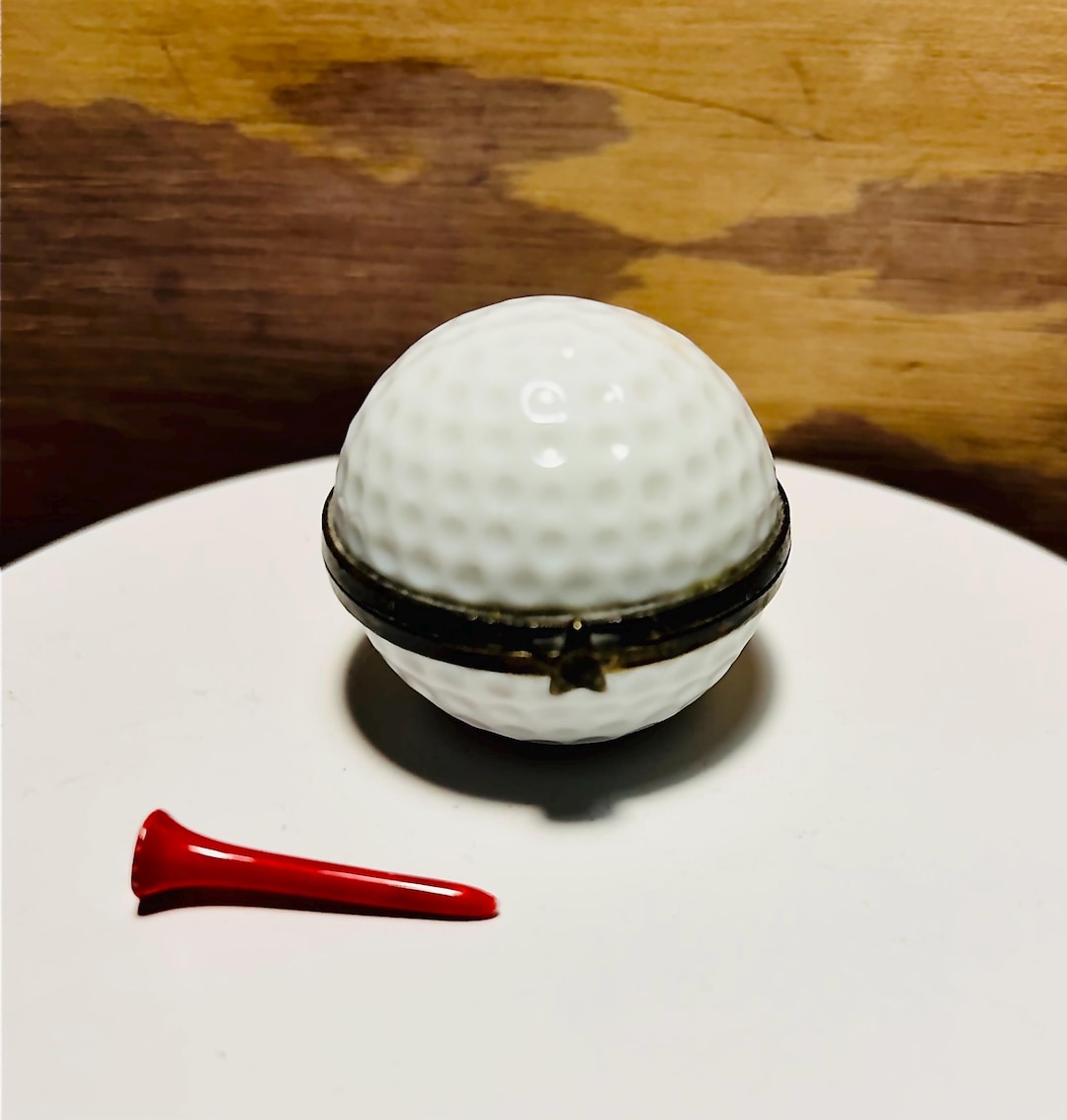 Vintage Golf Ball W Tee - PHB Porcelain Hinged Trinket Box by Midwest ...