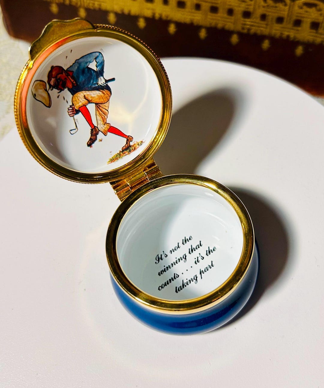 Vintage Alastor English Enamels Golf winning That Counts Trinket Box - Etsy