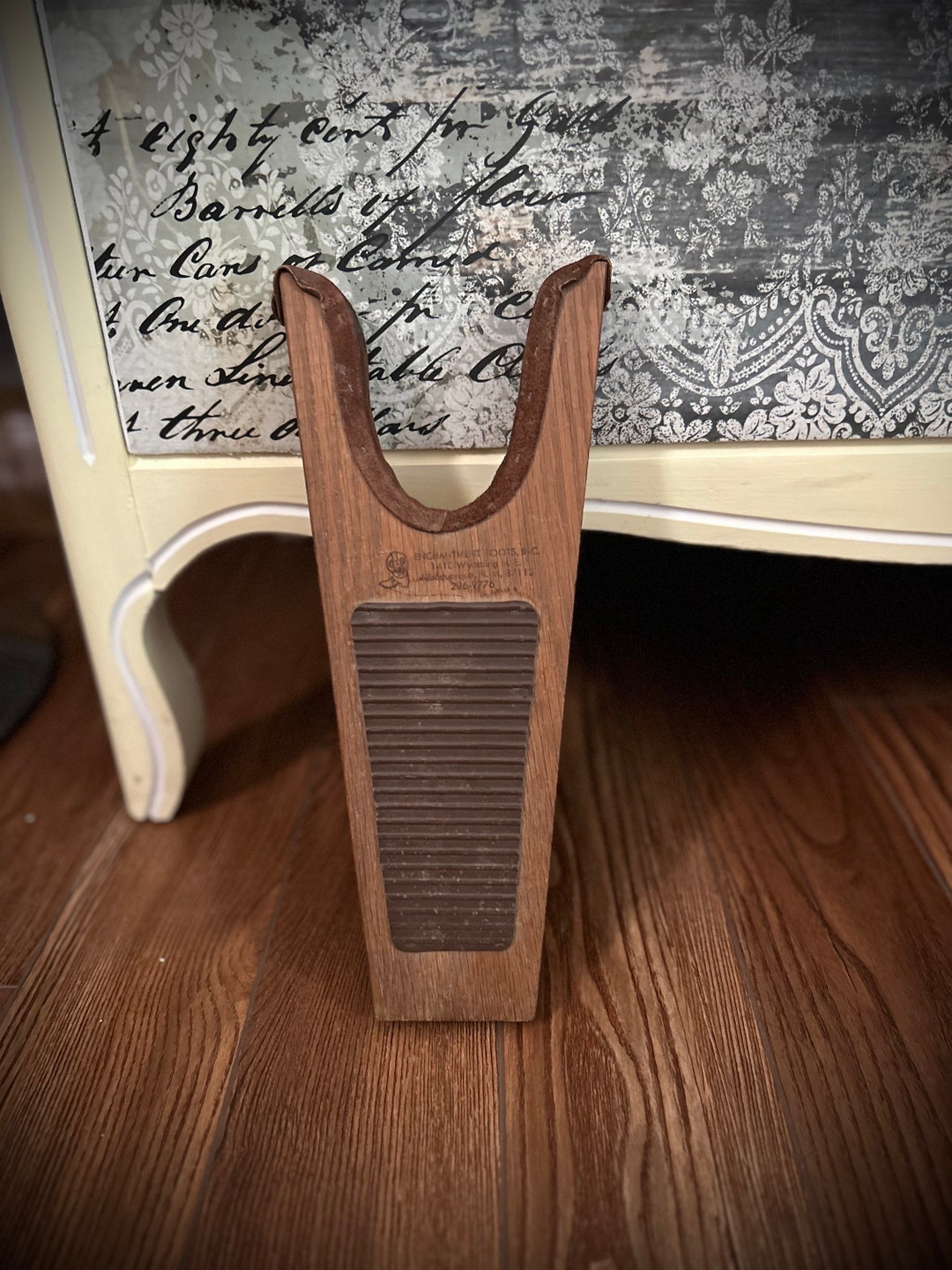 Vintage Boot Jack - Wood & Leather - Made in USA - Etsy