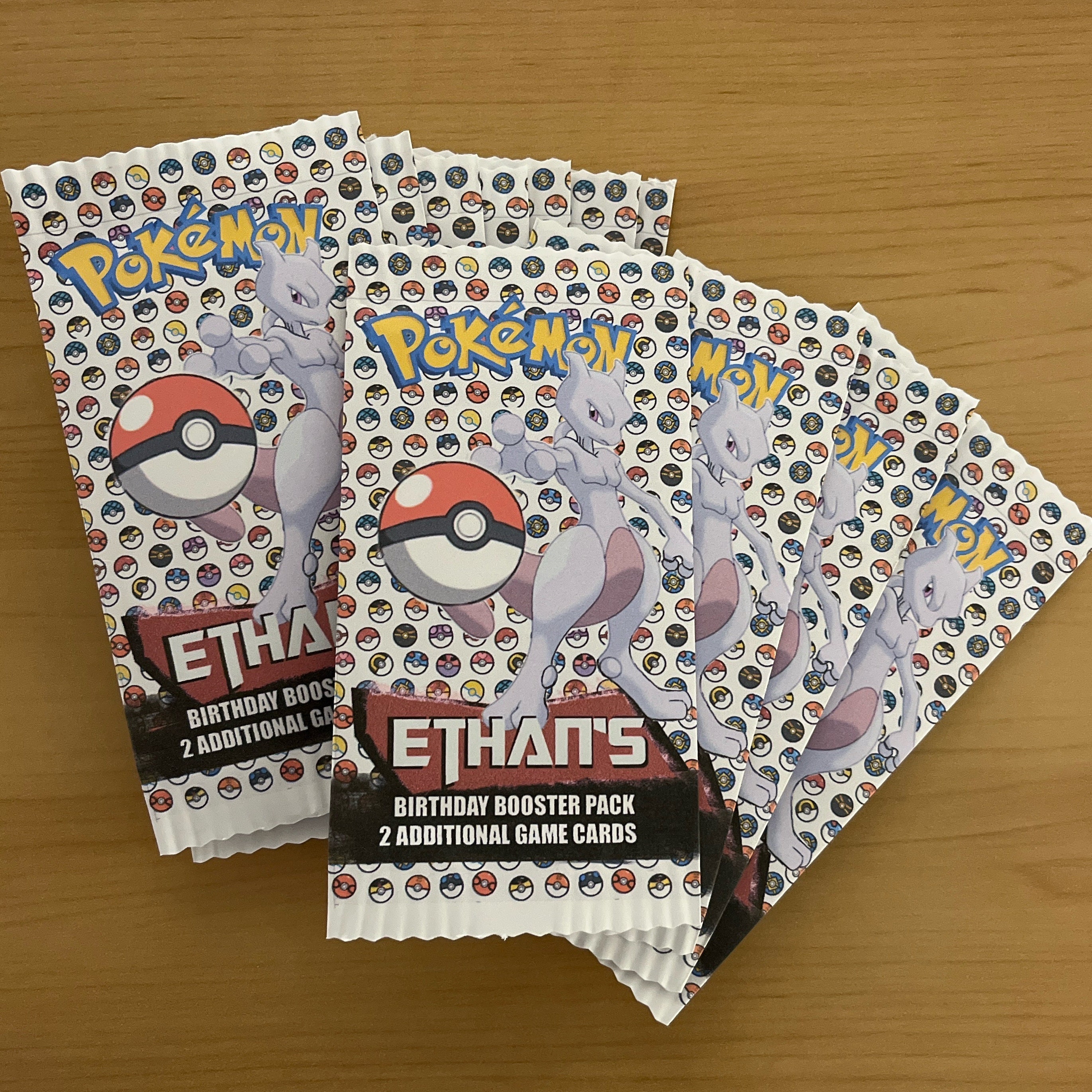 20 Personalized Poké Birthday Card Packs Poke Mone Gifts Pokemon ...