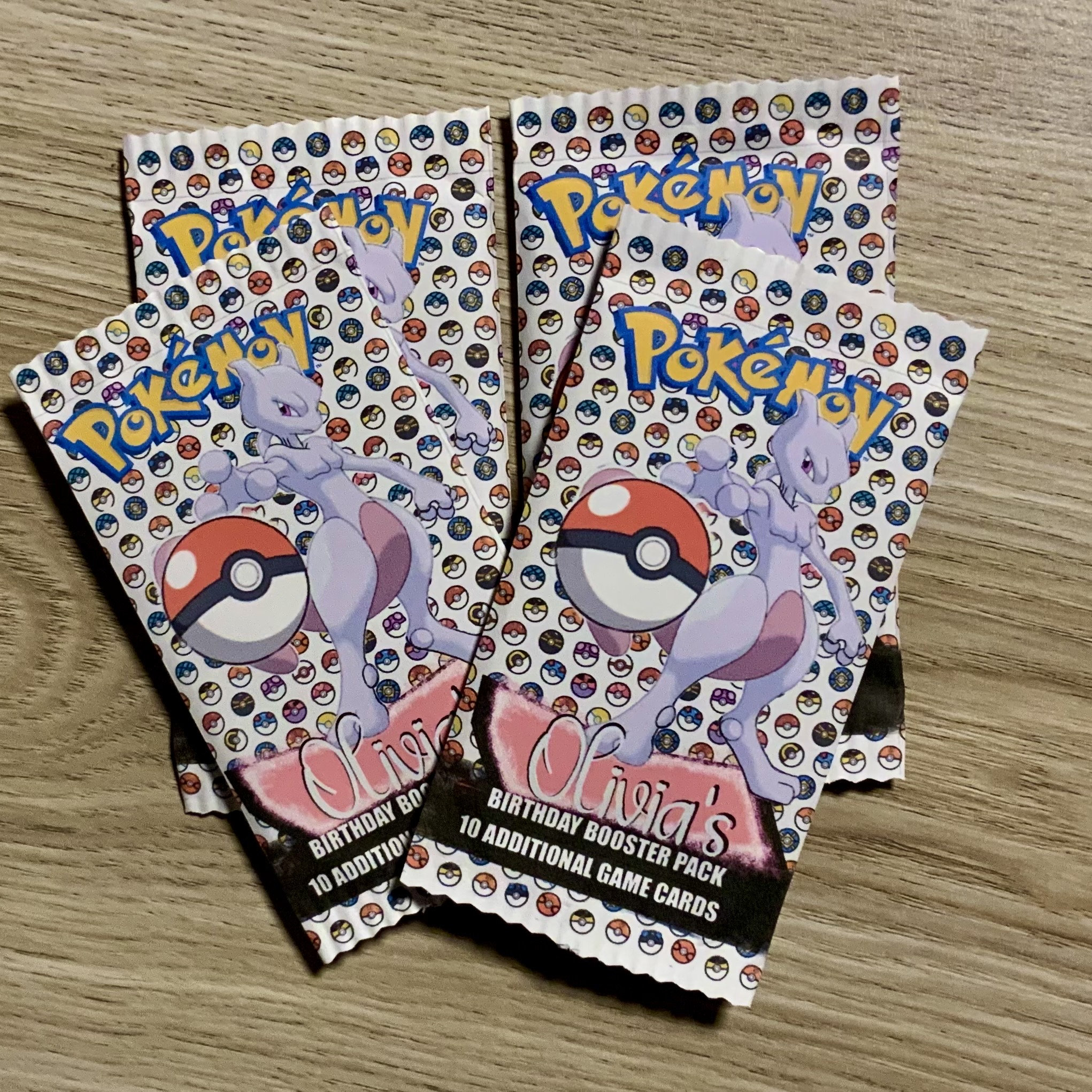 20 Personalized Poké Birthday Card Packs Poke Mone Gifts Pokemon ...