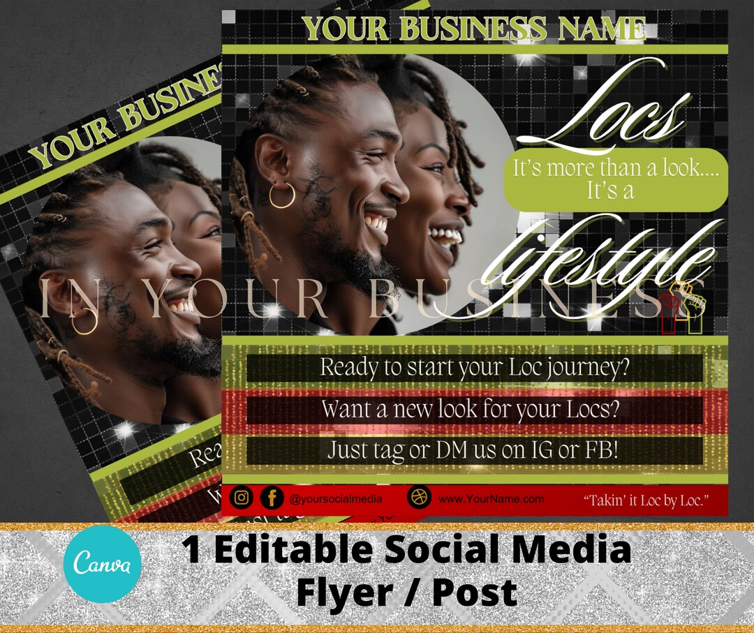 Locs Flyer, Flyer for Hair Business, Summer Sale Hairstylist Flyer ...