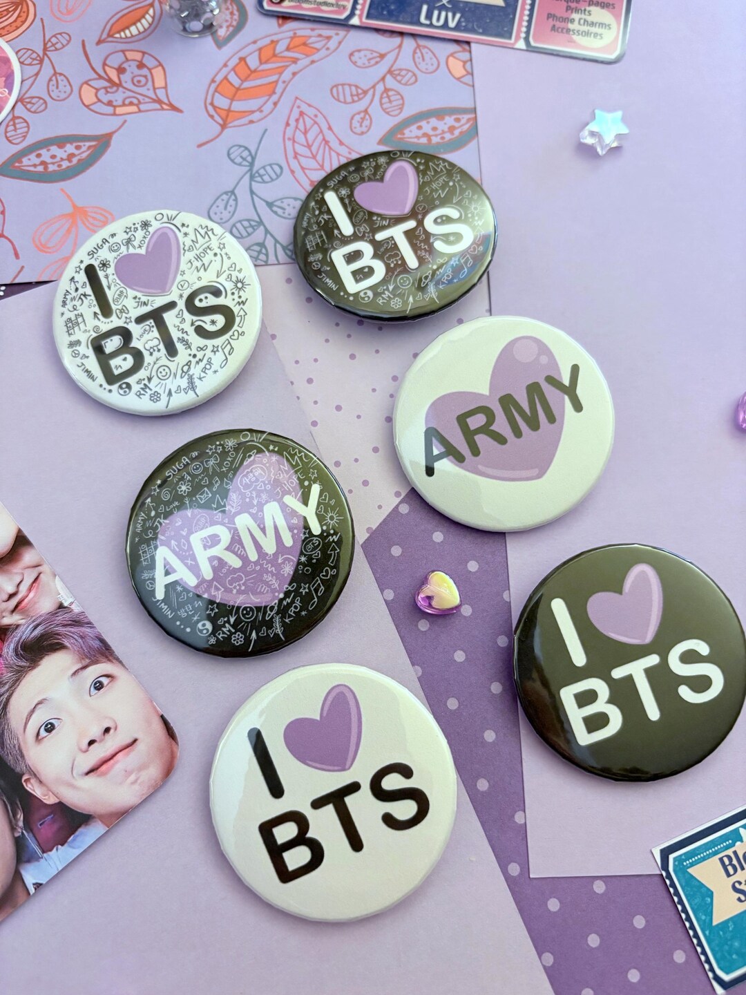 Bts-inspired Badges - Collectible Fan Art | 11 Sets Available - Etsy