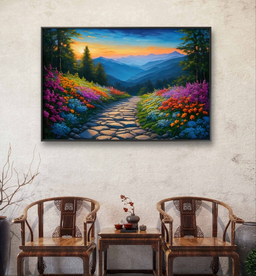 Printable of a Beautiful Nature Scenery Painting, Nature Painting ...