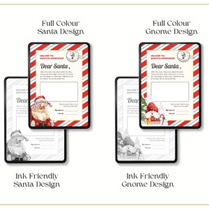 Letter to Santa Printable, Kid's Printable Santa Letter, Christmas Wish ...