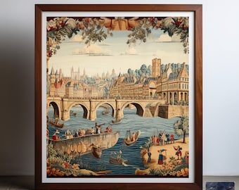 Vintage Pont Neuf Paris Printable Art - French Decor, Nostalgic Wall ...