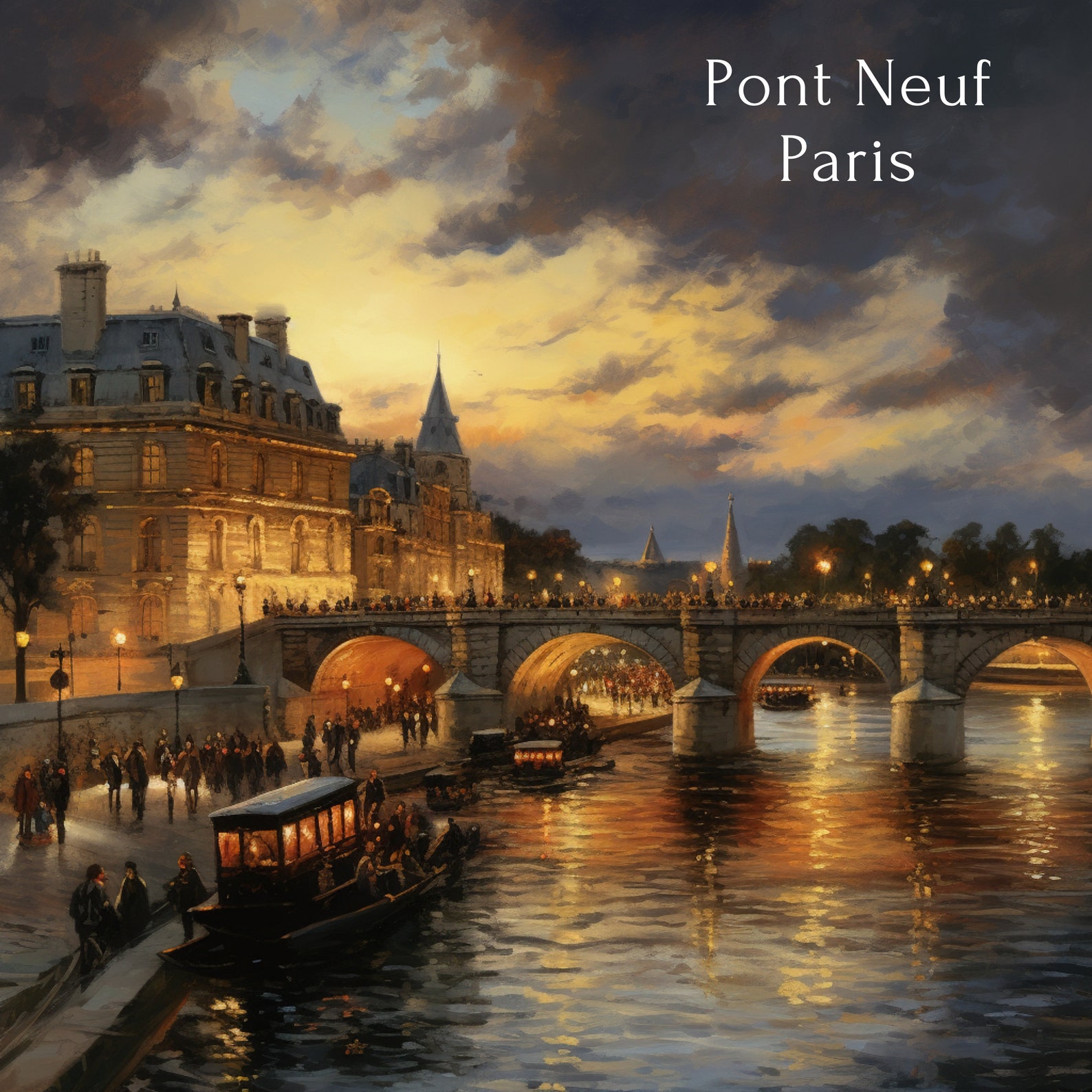 Vintage Pont Neuf Paris Printable Art - French Decor, Nostalgic Wall ...