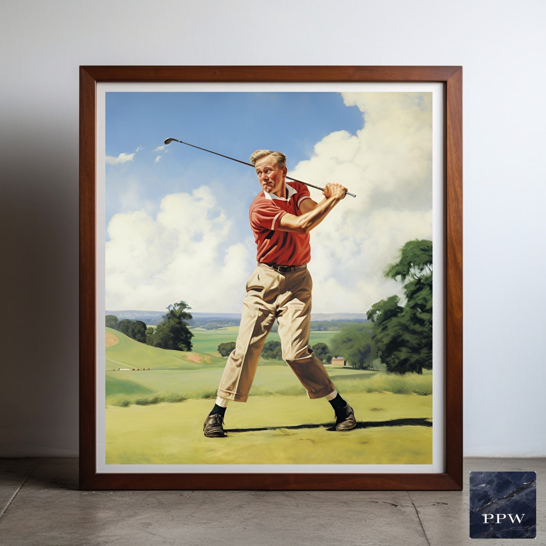 Comical Golfer's Awkward Backswing Printable - Golf Humor Wall Art ...