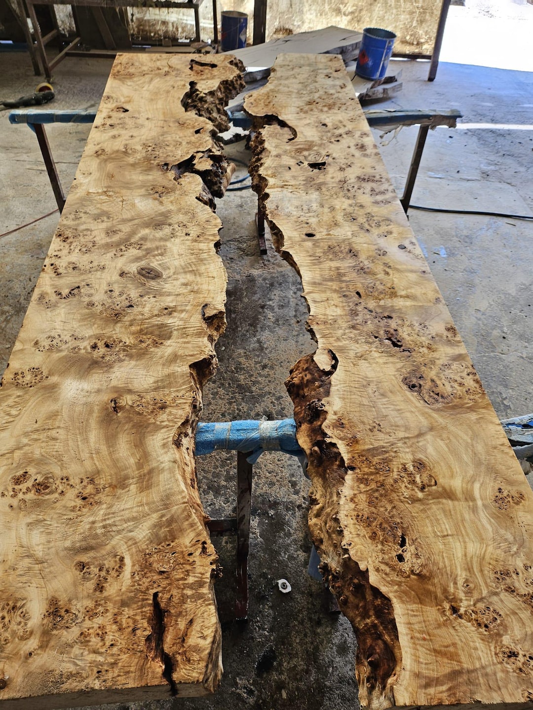 Natural Mappa Burl Wood Slab: Live Edge Rustic Lumber for Epoxy Tables ...