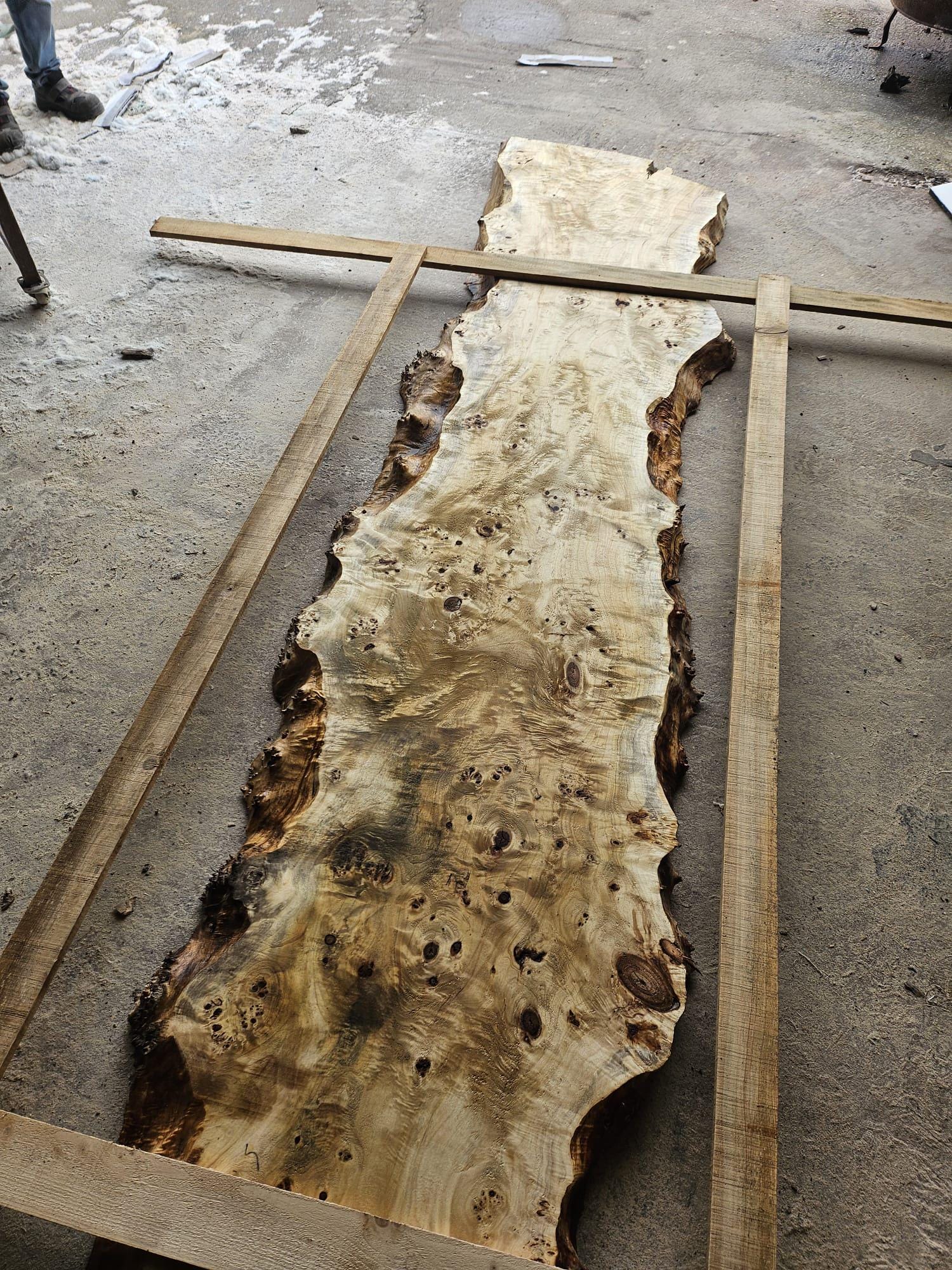 Natural Mappa Burl One Piece Wood Slab: Live Edge Rustic Lumber for ...