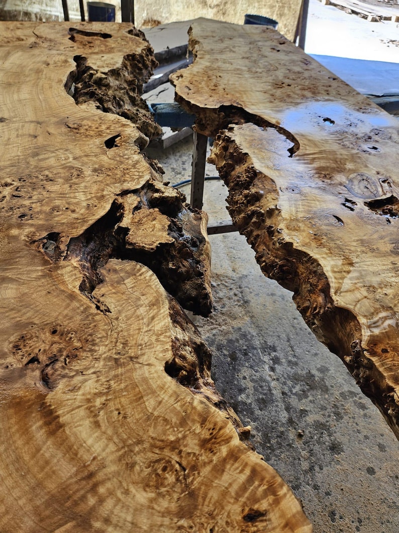Natural Mappa Burl Wood Slab: Live Edge Rustic Lumber for Epoxy Tables ...