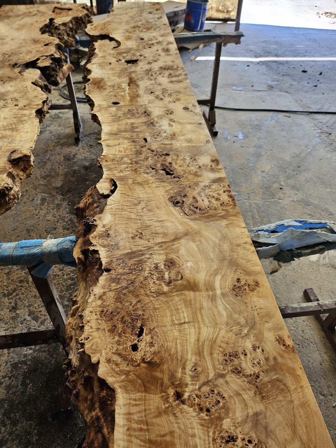 Natural Mappa Burl Wood Slab: Live Edge Rustic Lumber for Epoxy Tables ...