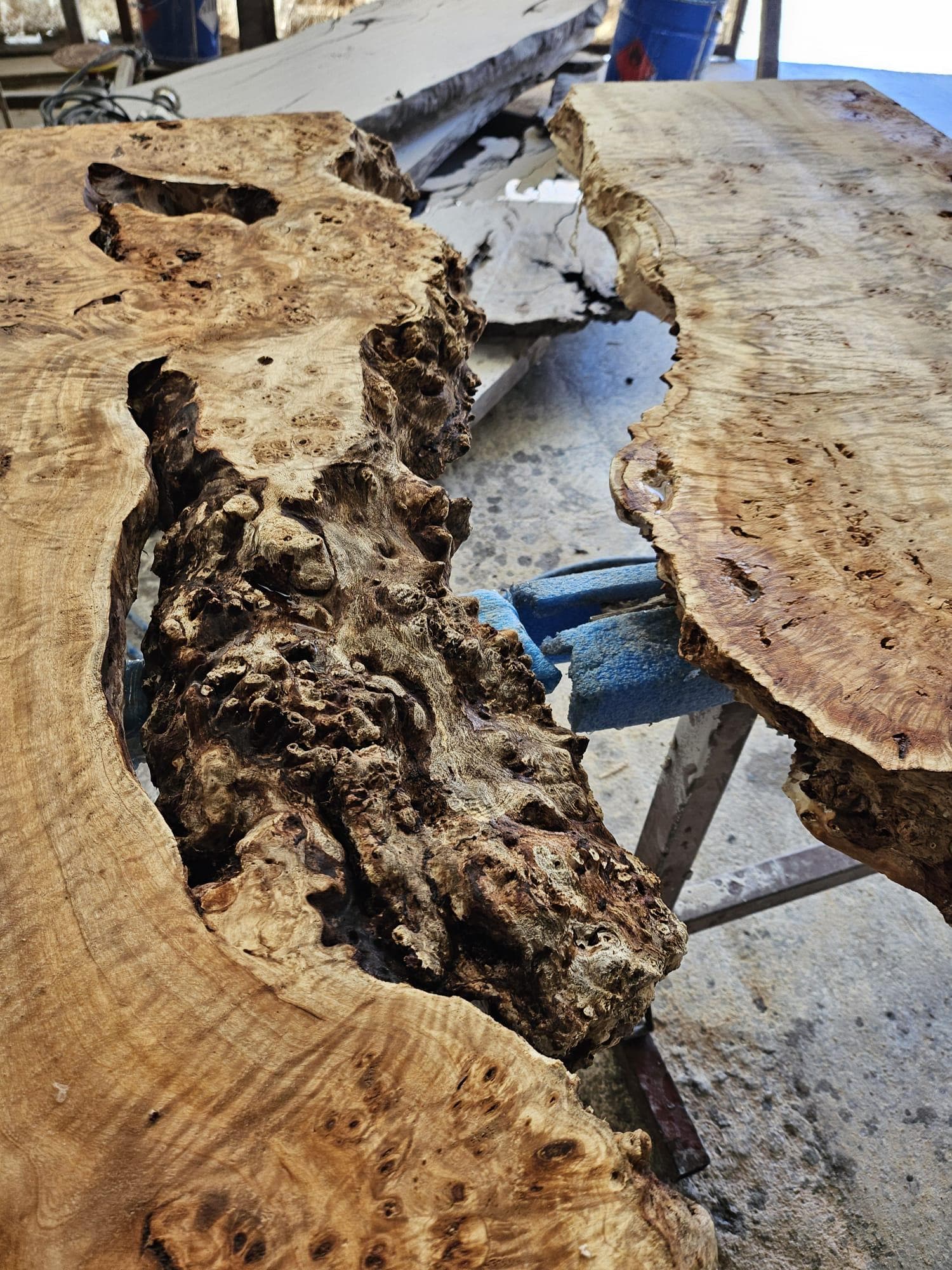 Natural Mappa Burl Wood Slab: Live Edge Rustic Lumber for Epoxy Tables ...
