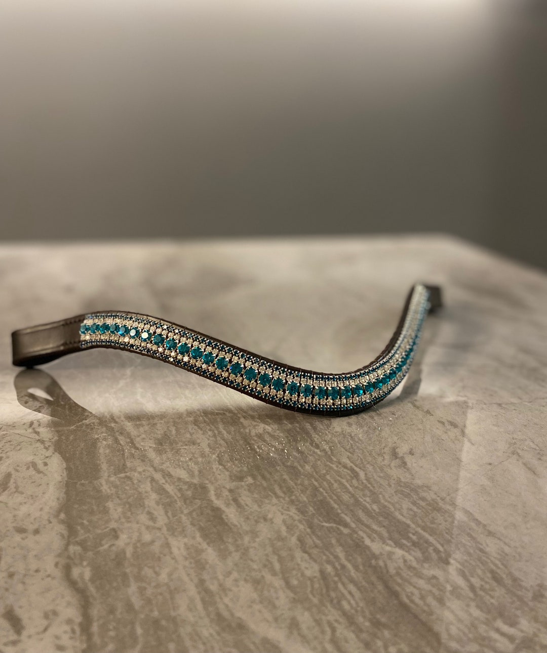 5 Row Blue Zircon and Clear Chrystal Browband - Etsy