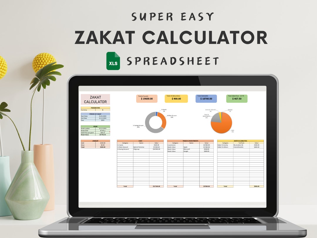 Zakat Calculation Spreadsheet Excel, How to Calculate Zakat, Muslime ...
