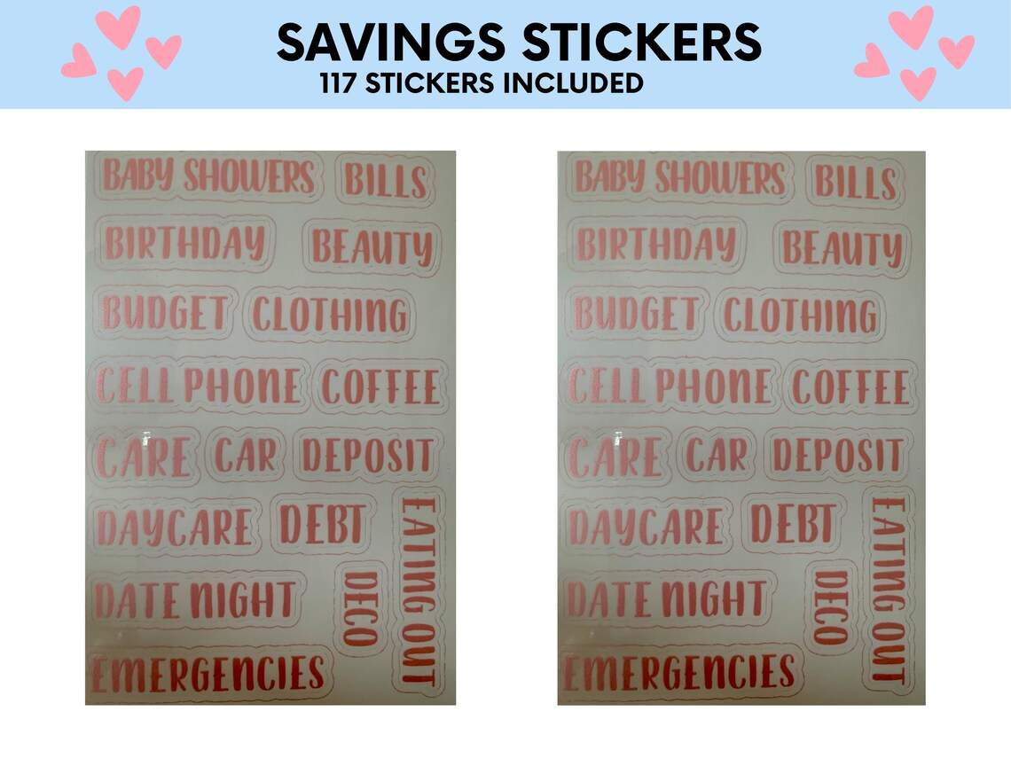 Cash Stuffing Vinyl Labels for Wallets Personalized Decals A6 Budget ...