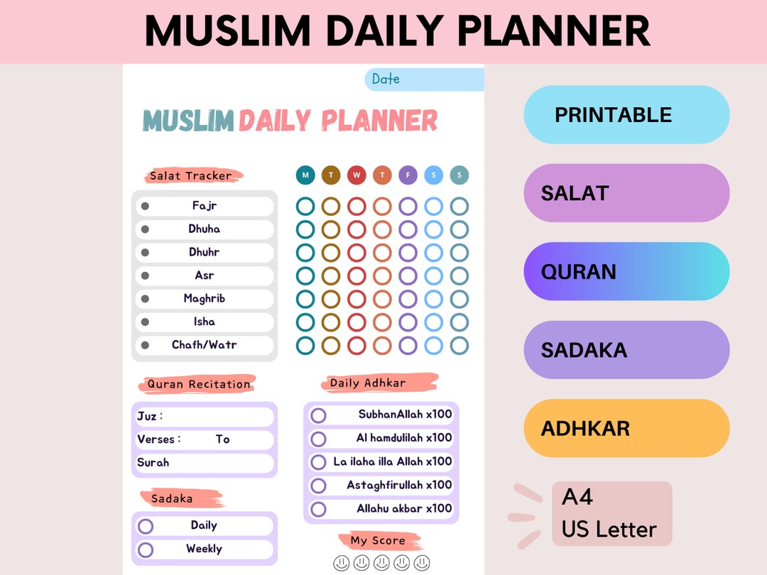 Muslim Daily Planner 2024 Muslim Quranic Planne Ramadan - Etsy