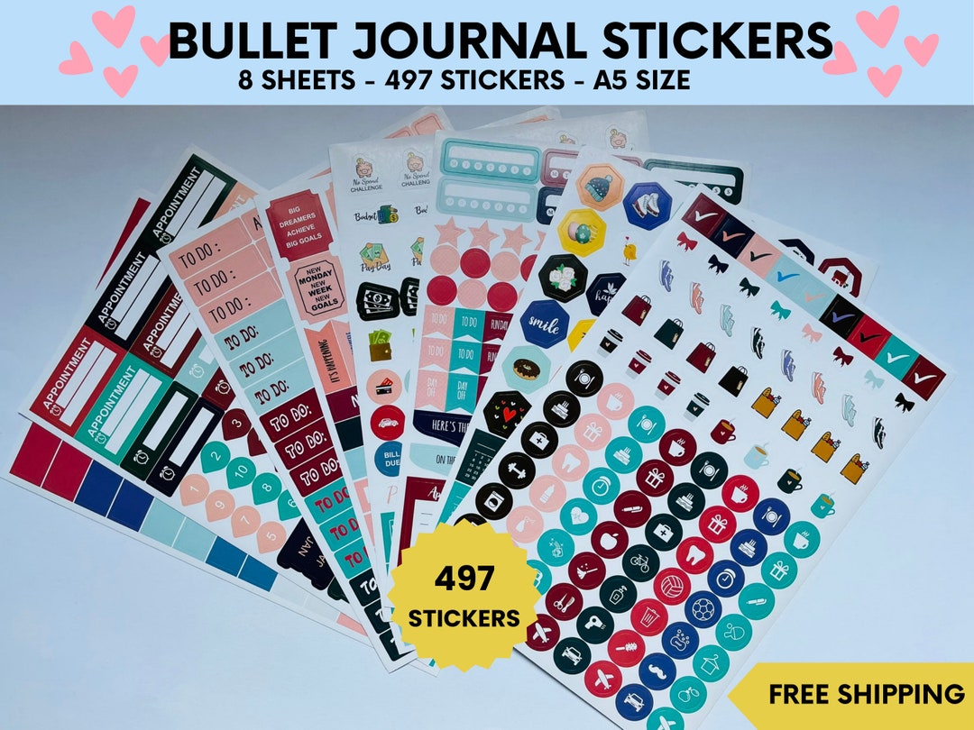 Stickers for Bullet Journal Custom Labeling Stickers Sheets for Daily ...