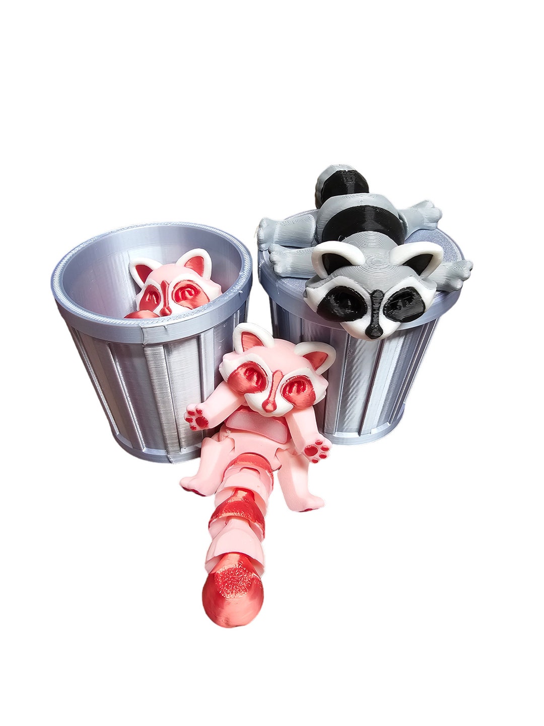 Trash Can Panda Articulated Racoon Trash Can Valentines Gift Panda ...
