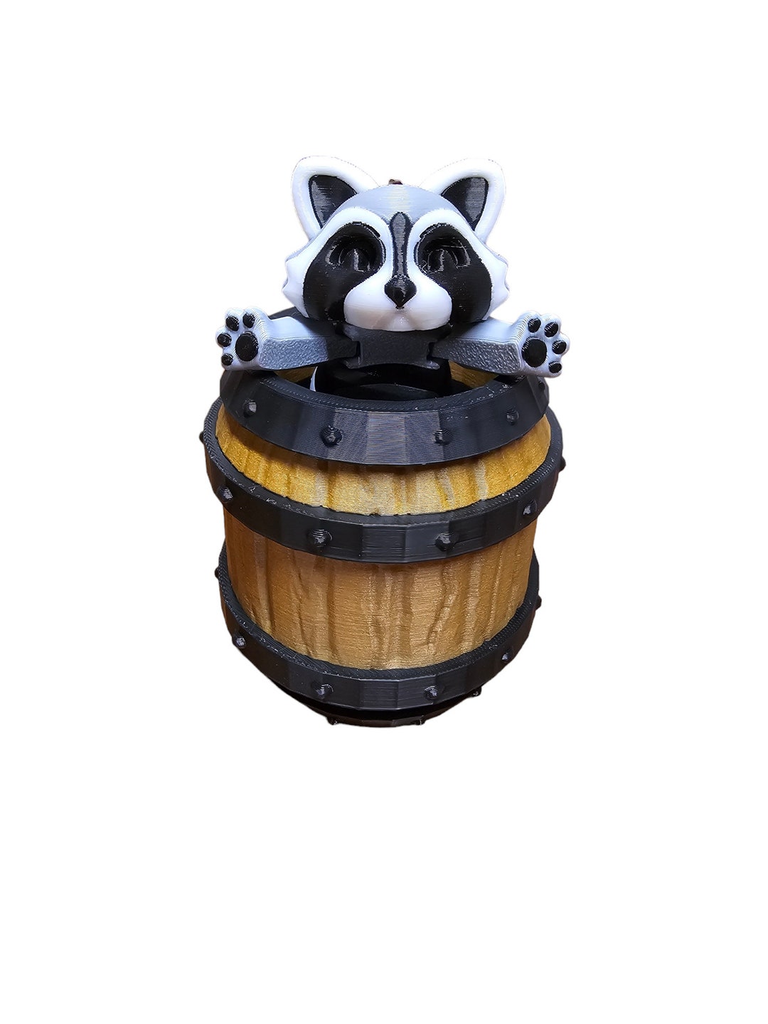 Trash Can Panda Desktop Figurine Panda Trash Can Raccoon Articulated ...