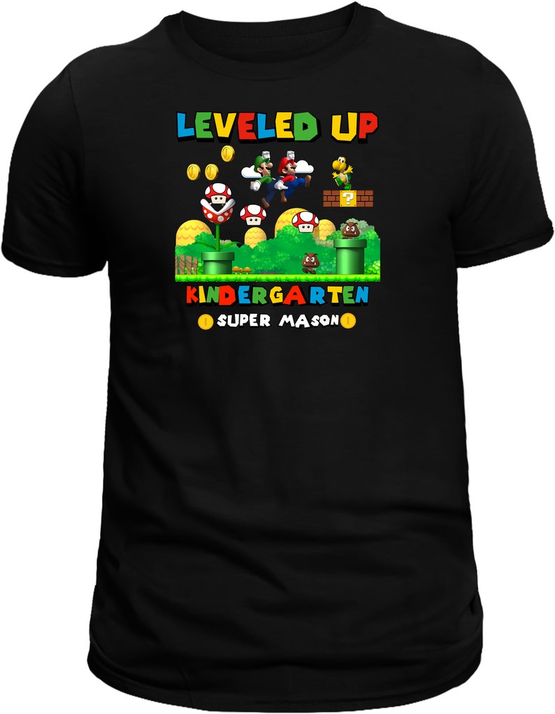 Custom Mario Leveled up to Shirt, Graduation Shirt for Students, Custom ...