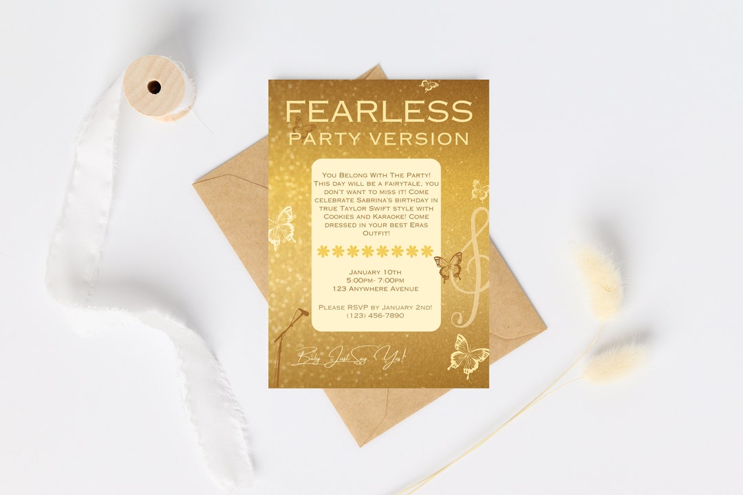 Fearless Themed Birthday Party Invitation Template - Etsy