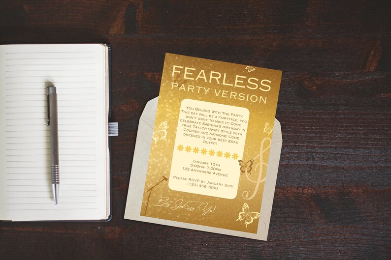 Fearless Themed Birthday Party Invitation Template - Etsy
