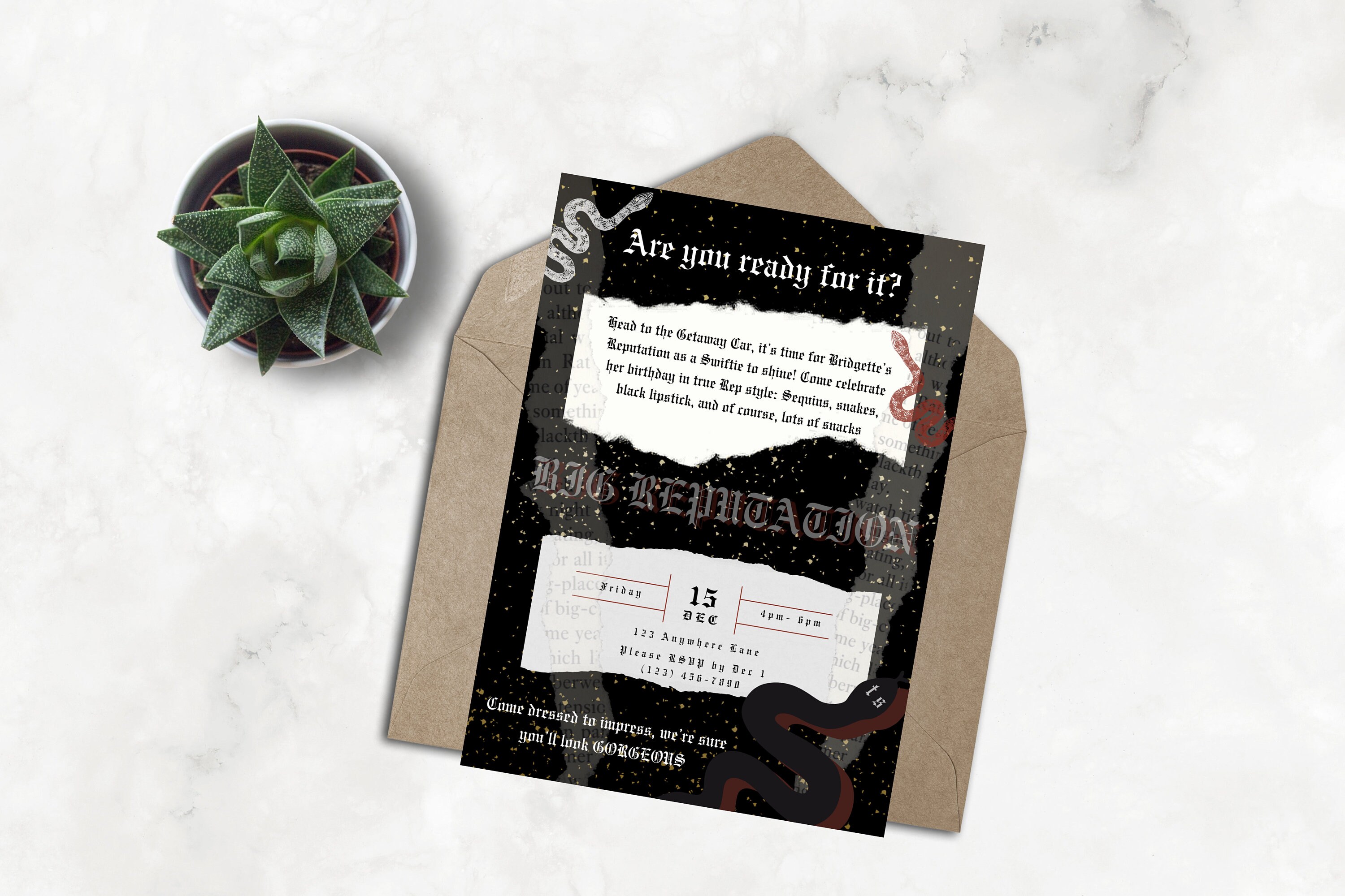 Reputation Themed Birthday Party Invitation Template - Etsy