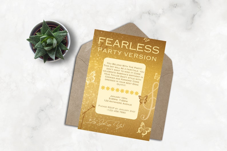 Fearless Themed Birthday Party Invitation Template - Etsy