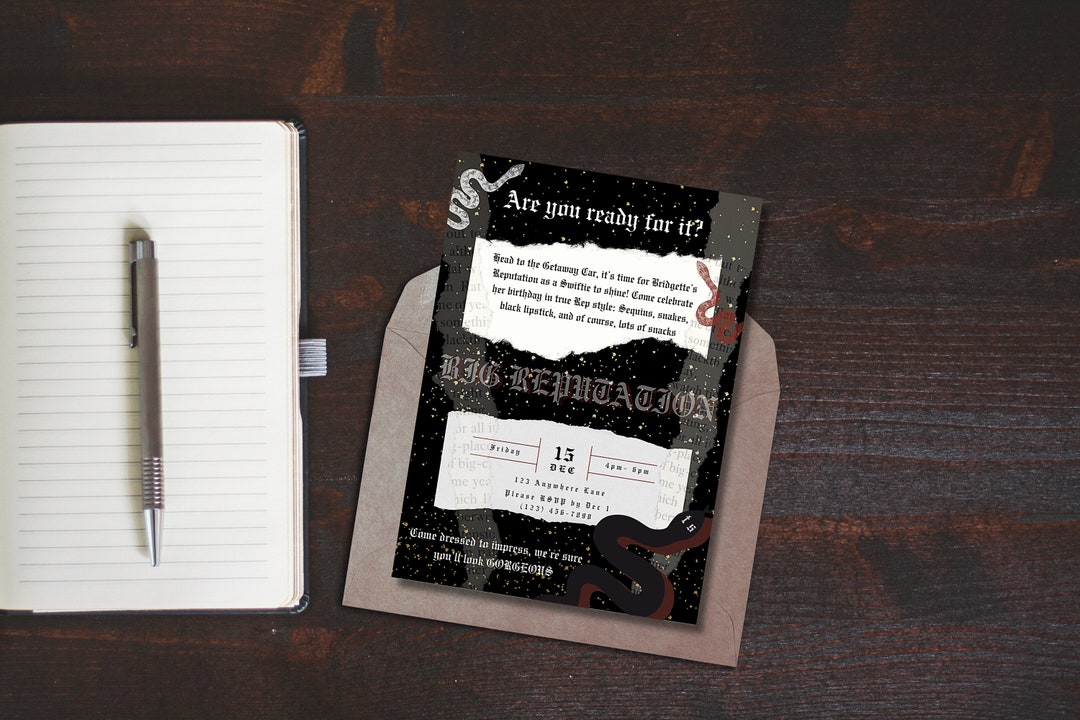 Reputation Themed Birthday Party Invitation Template - Etsy