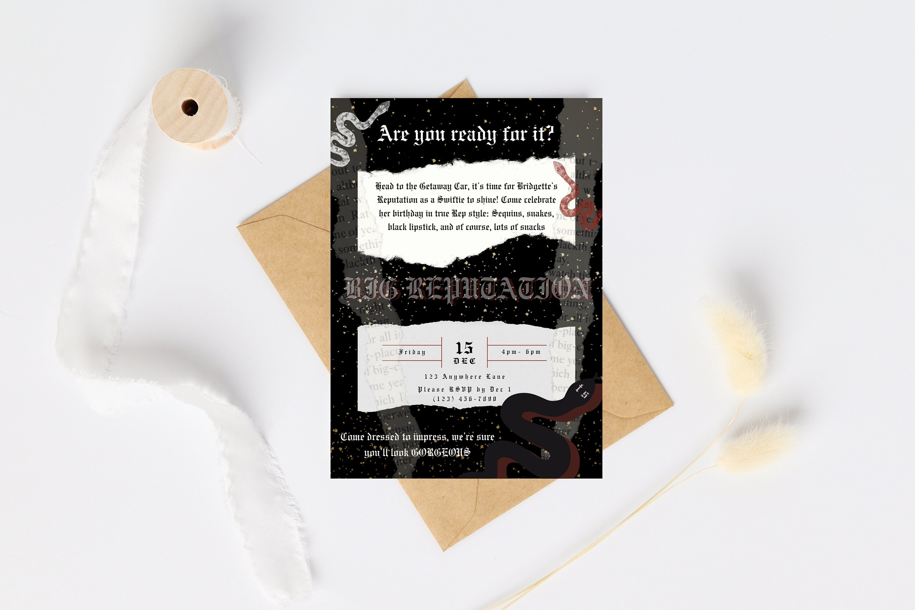 Reputation Themed Birthday Party Invitation Template - Etsy