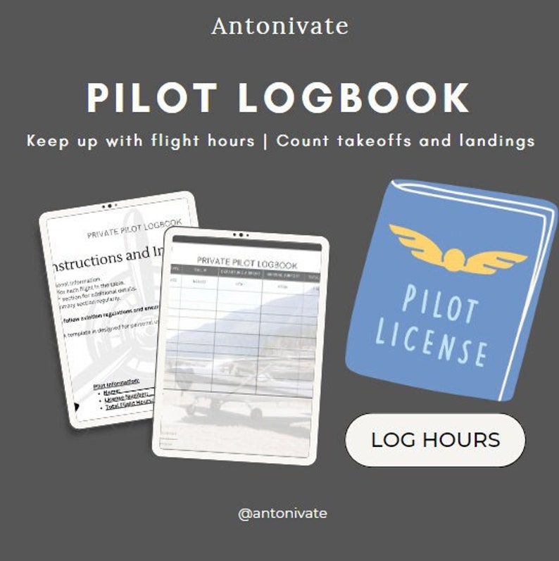 Pilot Logbook - Etsy
