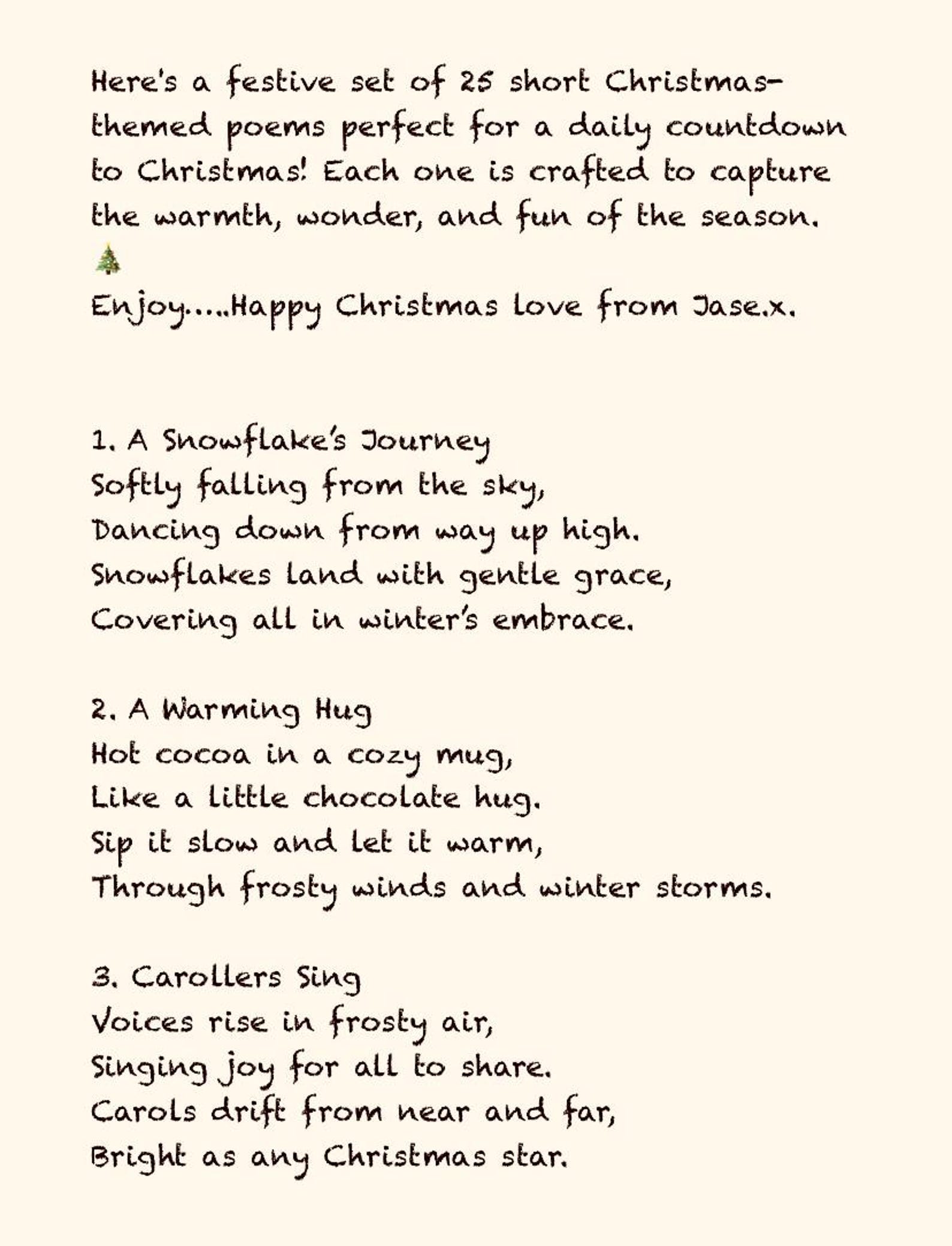 25 Days of Christmas: Heartwarming Poems for a Magical Countdown - Etsy