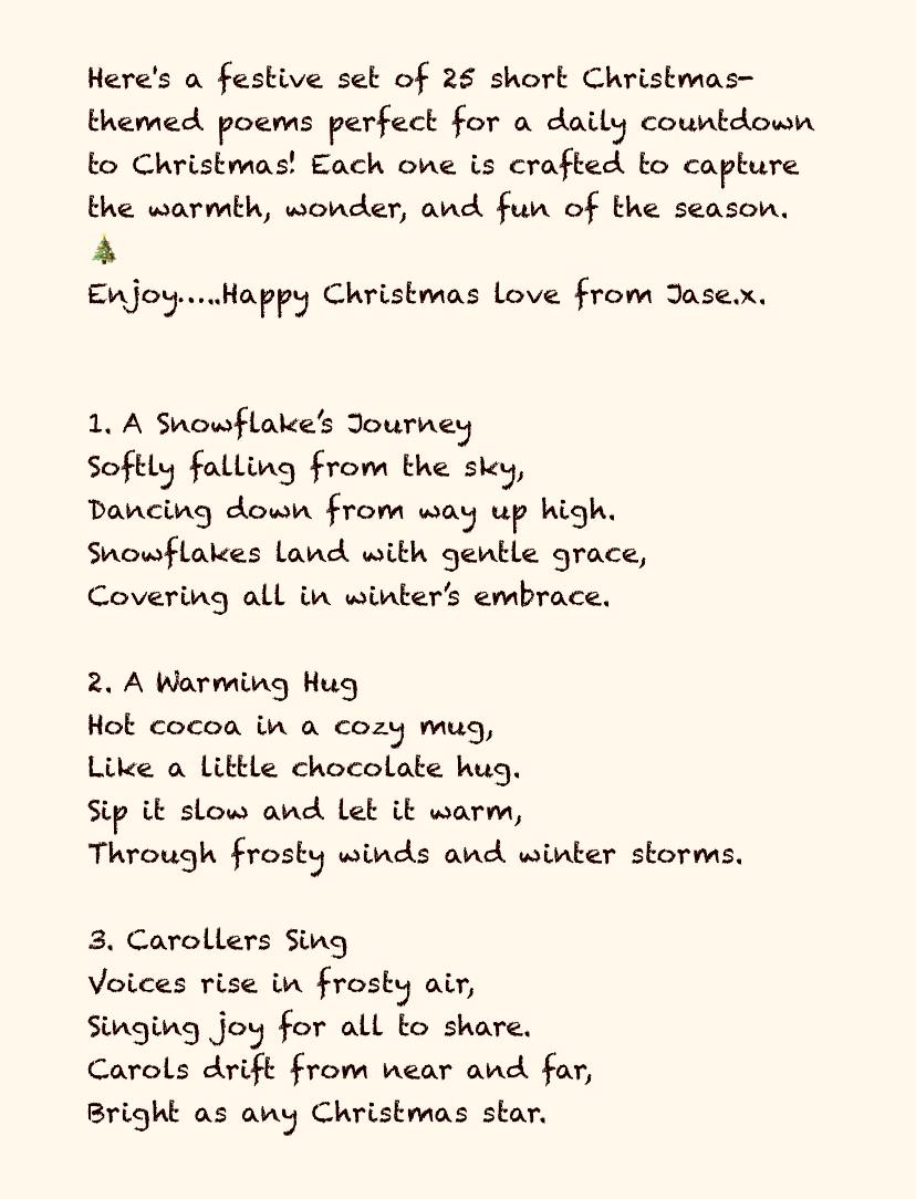 25 Days of Christmas: Heartwarming Poems for a Magical Countdown - Etsy