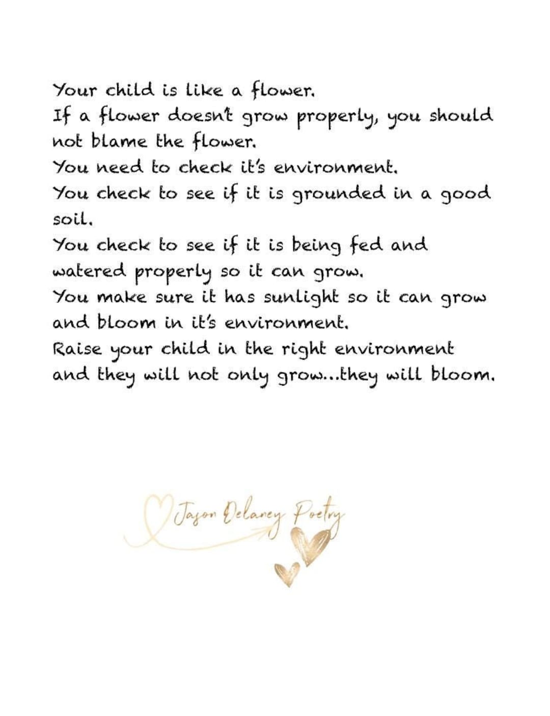 Your Child Poem - Printable Poems. - Etsy