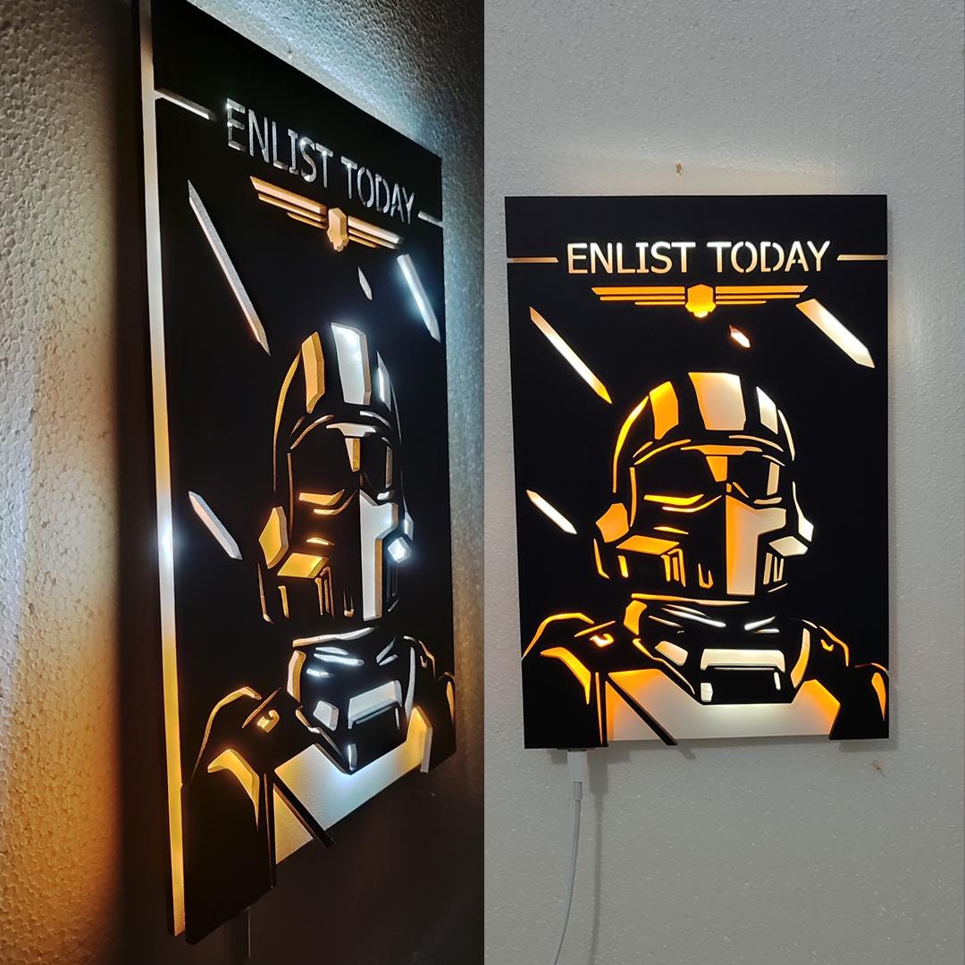 Helldiver Soldier Laser Cut File, SVG PNG JPEG Engraving, Arrowhead ...