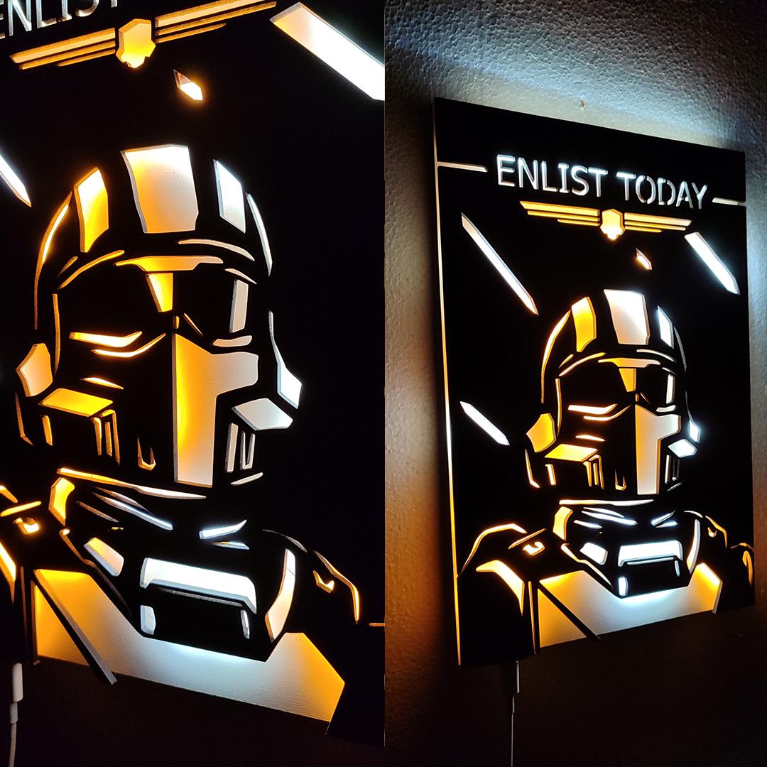 Helldiver Soldier Laser Cut File, SVG PNG JPEG Engraving, Arrowhead ...