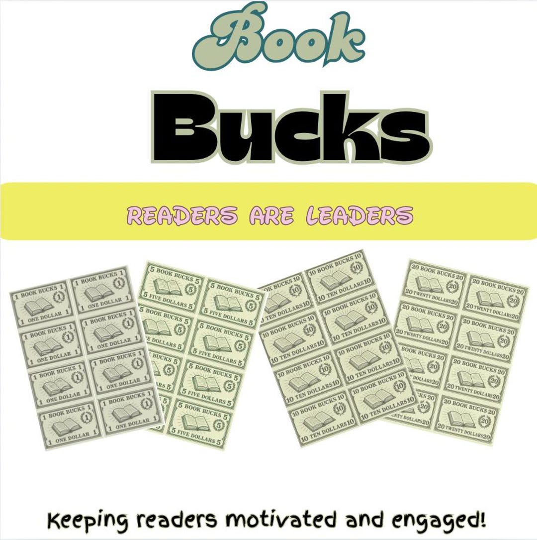 Book Bucks Reading Incentive | Printable Reading Rewards for Kids - Etsy