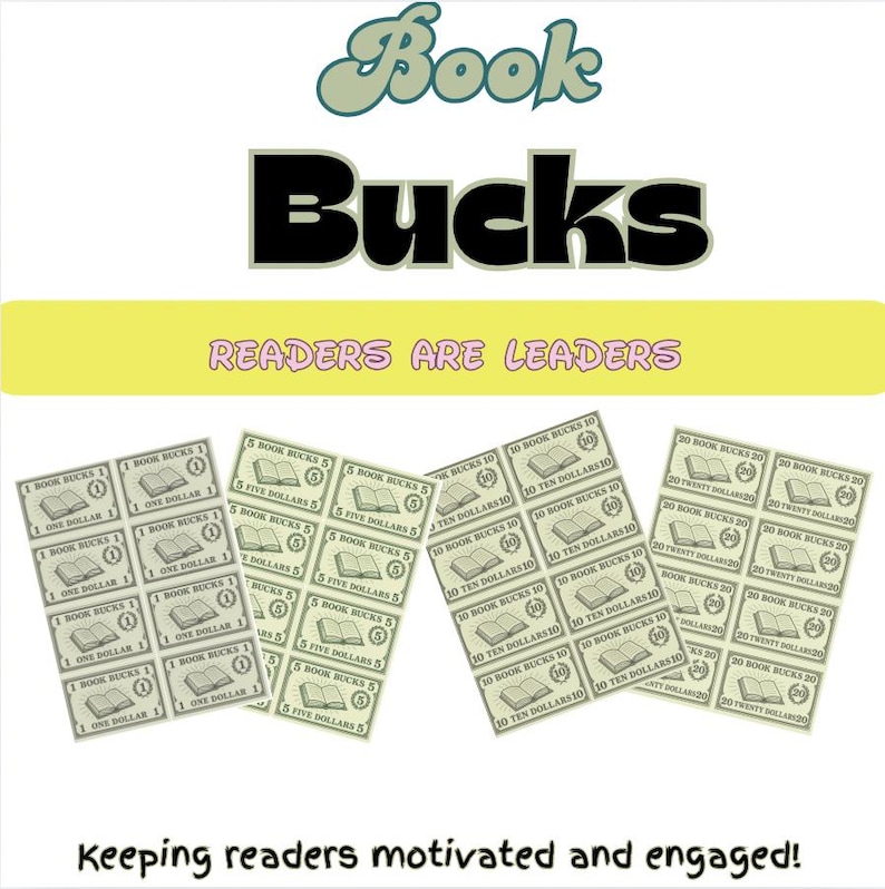 Book Bucks Reading Incentive | Printable Reading Rewards for Kids - Etsy
