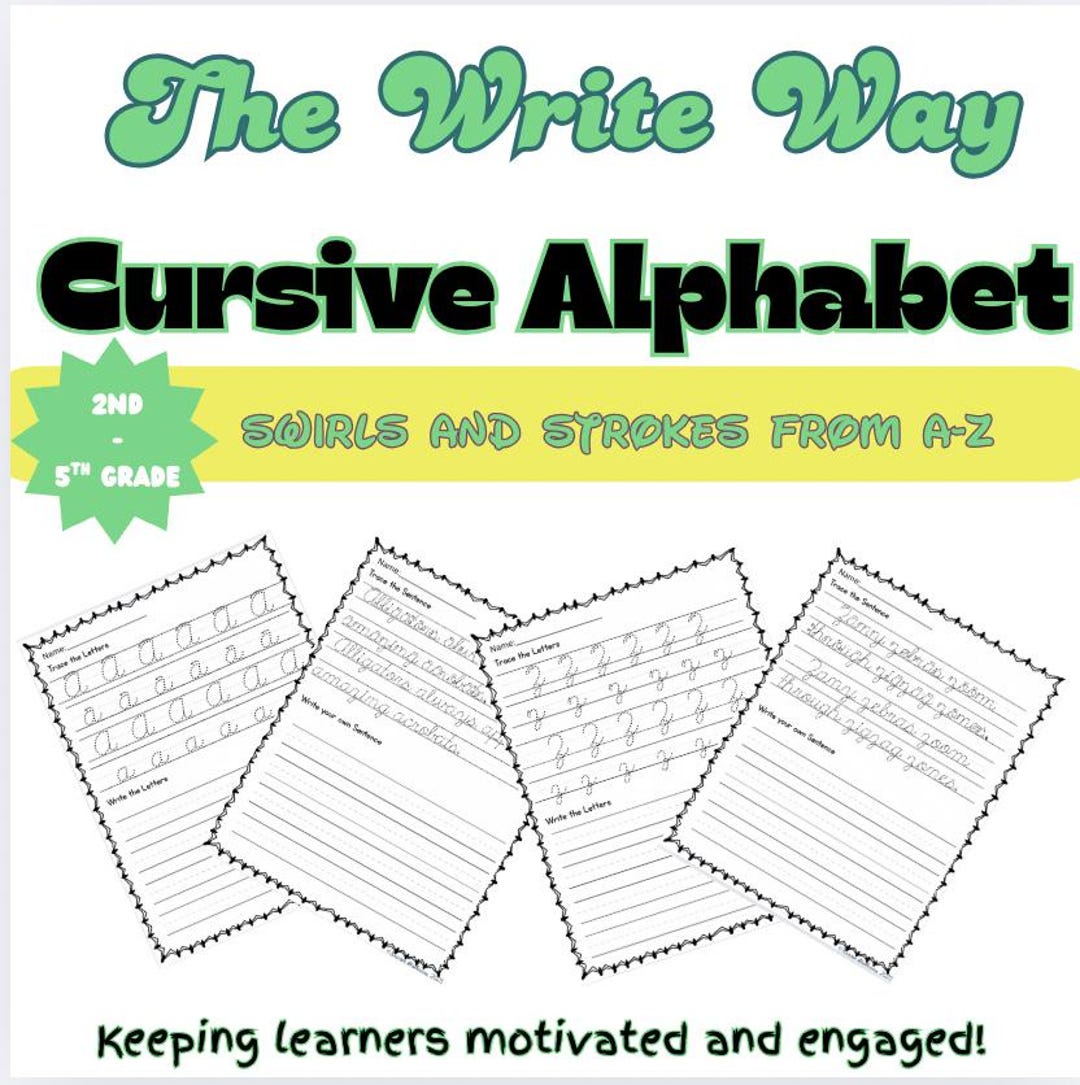 The Write Way: Cursive Alphabet Practice Packet - Etsy