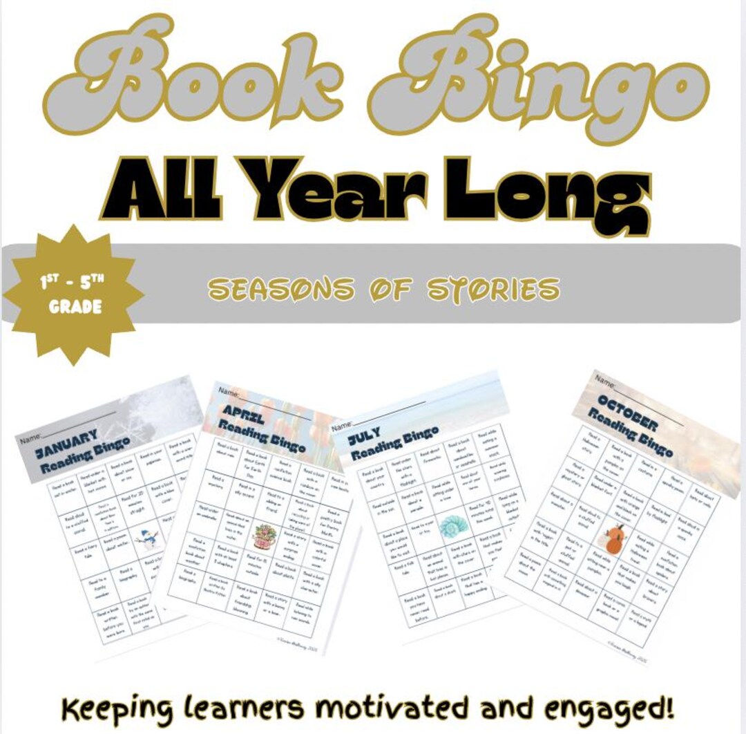 A Year of Book Bingo – 12 Months of Reading Fun - Etsy