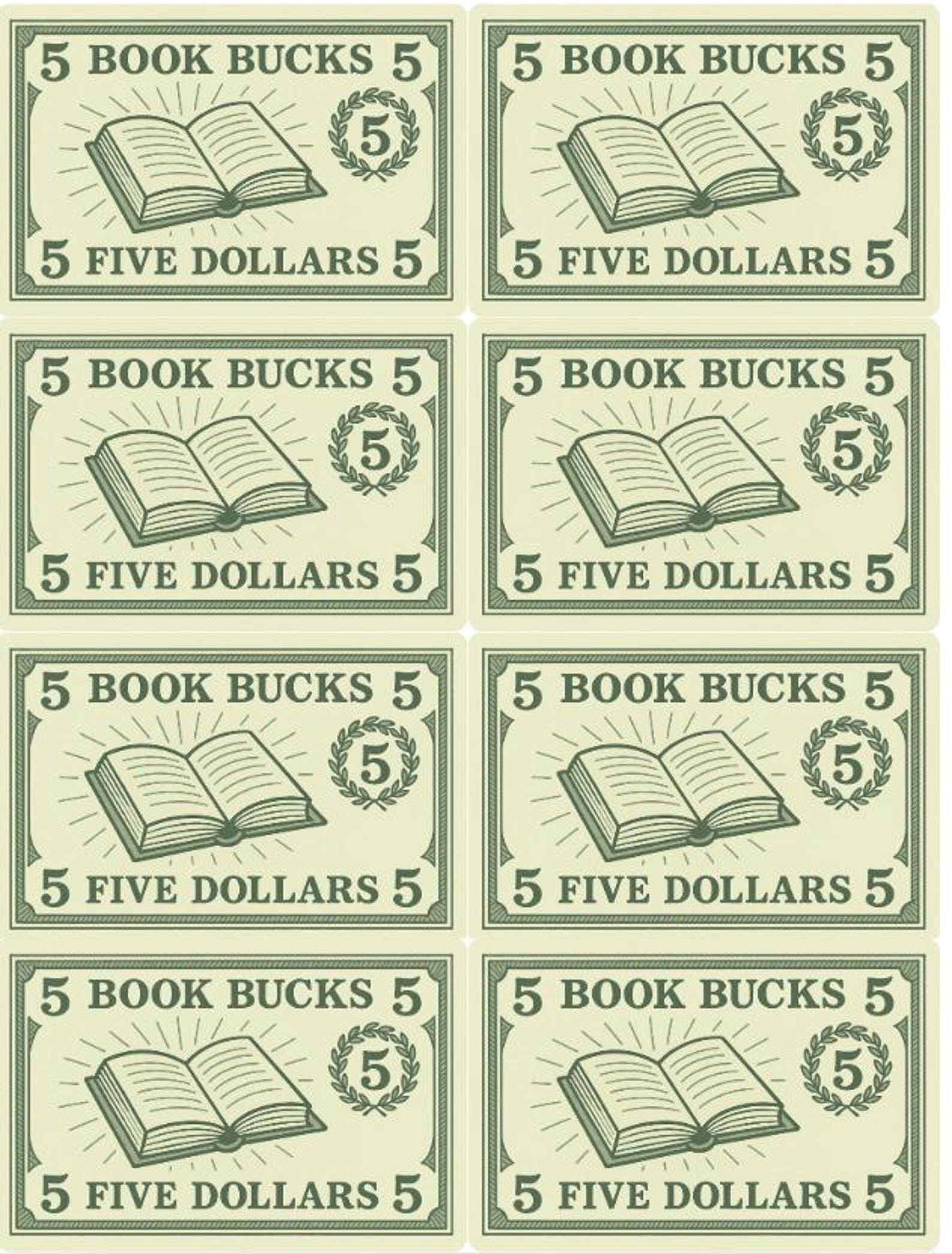 Book Bucks Reading Incentive | Printable Reading Rewards for Kids - Etsy
