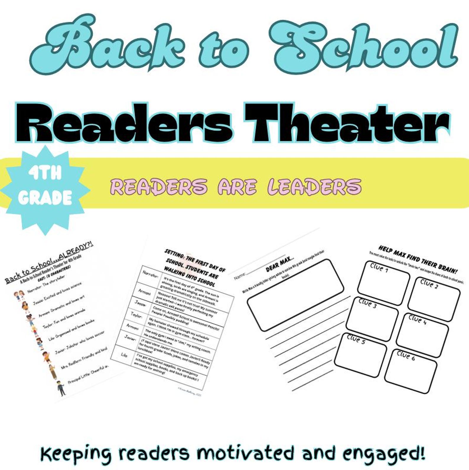 Back to School Reader’s Theater and Activities for 4th Grade - Etsy