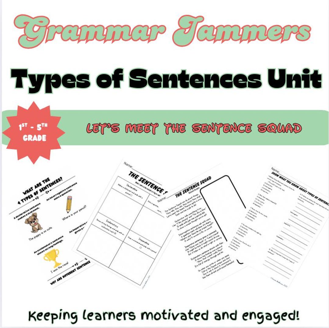Grammar Jammers: Types of Sentences Unit With Lessons & Activities for ...