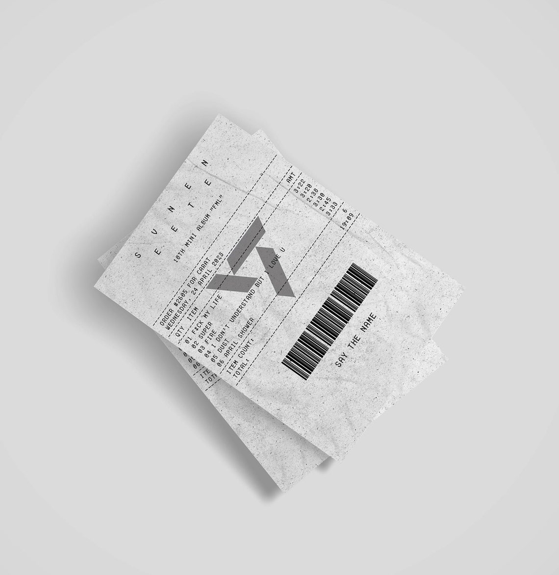 SEVENTEEN FML Receipt Tracklist A6 Postcards Digital Posters - Etsy