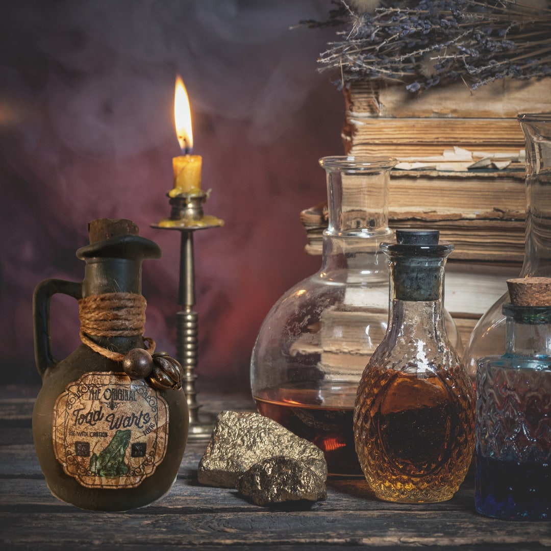 Toad Warts Dark Apothecary Bottle, Mythical Magic Potions, Potion ...