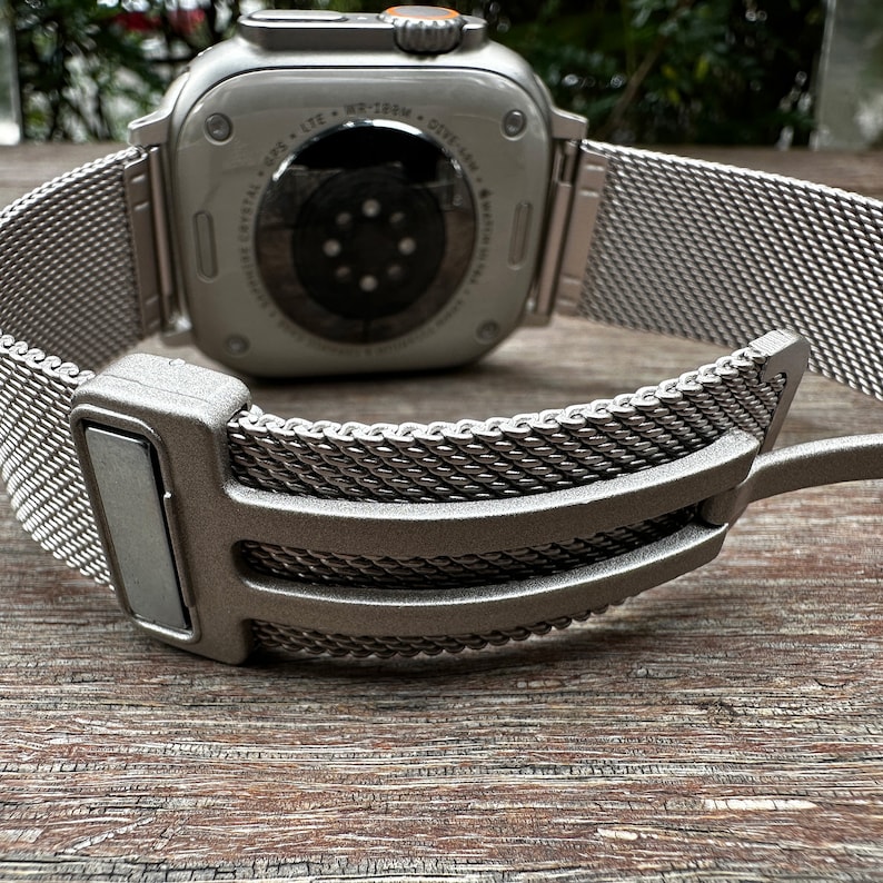 Premium Milanese Loop Starlight Apple Watch Band Ultra 1 2 Magnetic ...