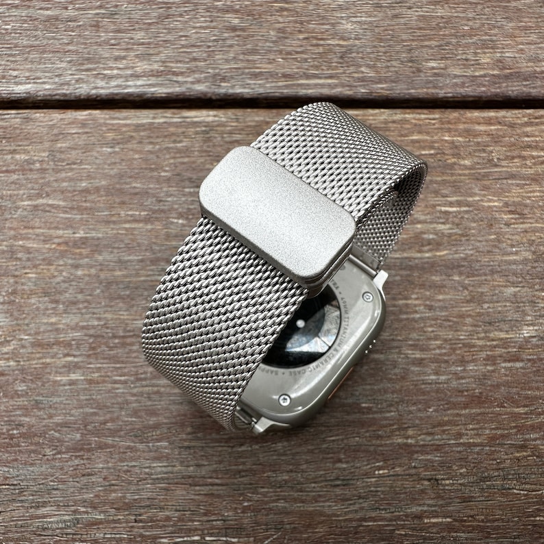 Premium Milanese Loop Starlight Apple Watch Band Ultra 1 2 Magnetic ...